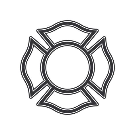 Firefighter Maltese Cross Symbol Emblem Badge Icon Illustration Design