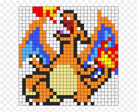 Perler Bead Pattern Charizard Perler Hd Png Download 610x610