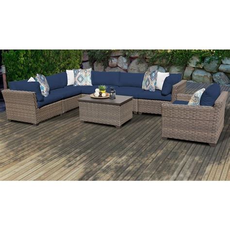 Tk Classics Monterey 8 Piece Wicker Patio Conversation Sectional