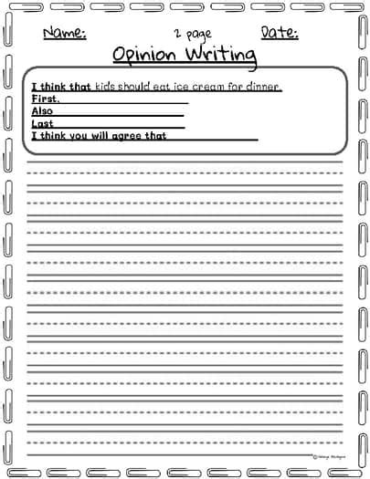 Opinion Writing Rubrics Graphic Organizers And Sentence Starters Free