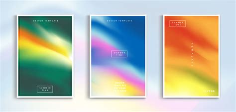 최소한의 현대적인 커버 디자인 동적 다채로운 그라데이션 미래의 기하학적 패턴 블루 핑크 옐로우 그린 오렌지 보라색 플래카드 포스터 템플릿 녹색에 대한 스톡 벡터 아트 및