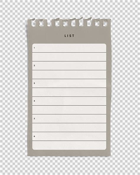 Taupe List Small Notepad PNG Image Transparent Background Custom Scene