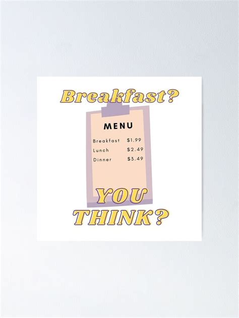 My Cousin Vinny Breakfast Menu Poster Funny Movie Quotes
