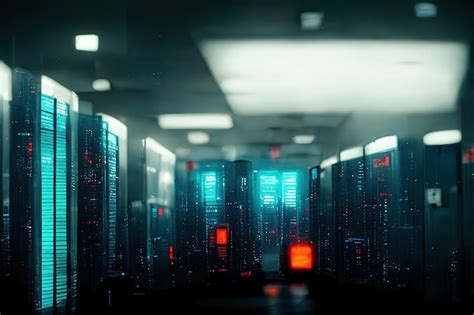 Premium Photo Room Full Of Fantastic Supercomputer Data Center