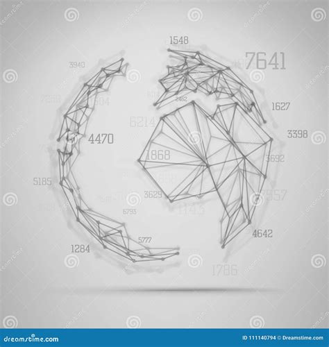 Big Data Visualization Abstract Earth Globe Stock Vector Illustration Of Atomic Cyberspace
