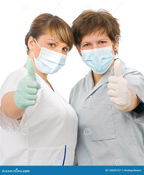 Two young sweet doctor stock image. Image of female, nurse - 12620157