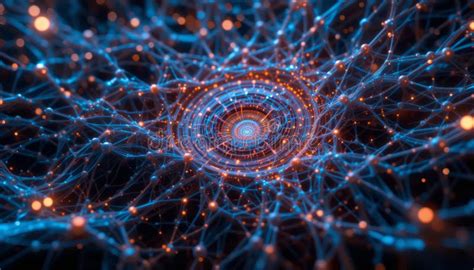 abstract network structure digital art intricate web of nodes and
