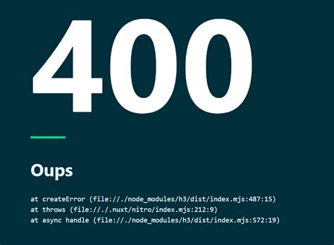 Nitro H3 Error Is Not Forwarded From An Import Issue 11769 Nuxt