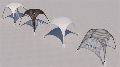 Tensile Fabric Structure D Model TurboSquid
