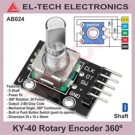 Jual 360 Rotary Encoder Sensor Module Hitung Posisi Gerak Putaran Ab024 Ky 40 Mod Kota