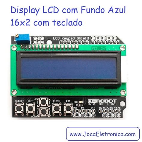 Display LCD 16x2 Com Fundo Azul JocaEletronica