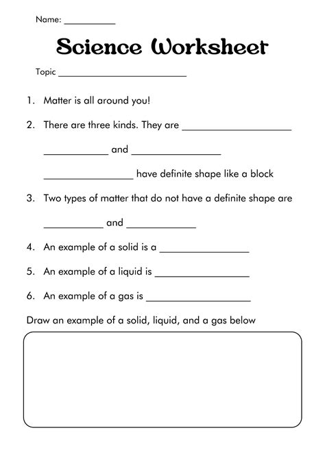 Free Science Worksheets For 6th Grade