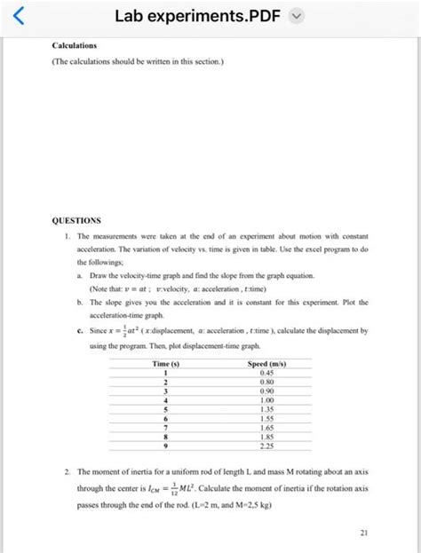 Solved Lab Experiments PDF Calculations The Calculations Chegg