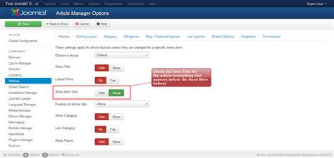 inserting the read more button joomla 3