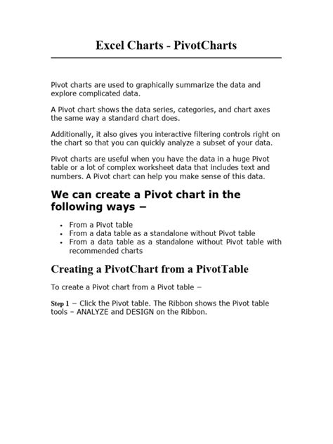 excel charts pdf information technology computing