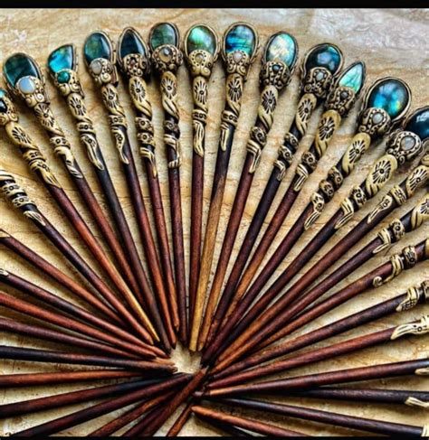 Labradorite Hair Stick Cabochon Handmade Polymer Clay Hair Accessory