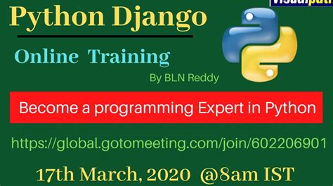 Python Django Online Training Tickets By Visualpath Tuesday March 17