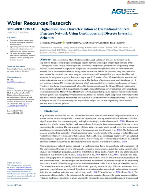 Pdf High‐resolution Characterization Of Excavation‐induced Fracture Network Using Continuous