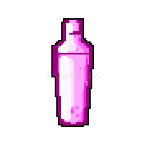 Bar Cocktail Shaker Game Pixel Art Vector Illustration Stock Vector