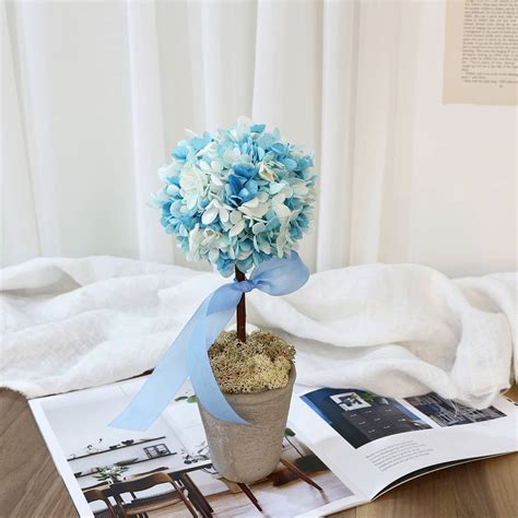 플라워랩 프리저브드 플라워 전문 디자이너3급 과정 수강생의 ⠀ 수국 토피어리⠀ ⠀ 퇴근 후 시간을