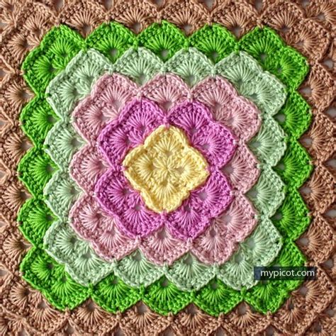 Crochet Box Stitch For Square Blanket Diagram Step By Step