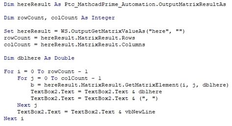 solved how could i get a value from a matrix with js ptc community