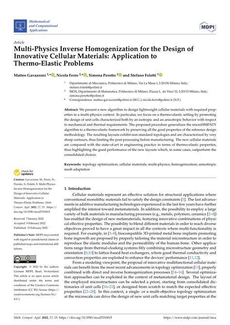 Pdf Multi Physics Inverse Homogenization For The Design Of Innovative
