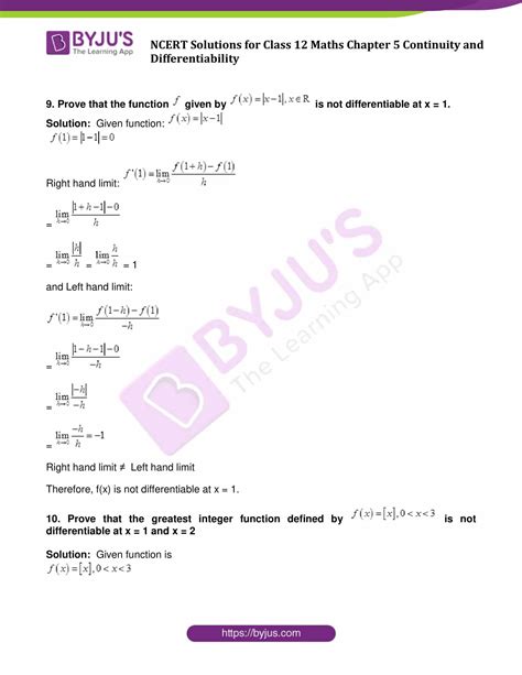 ncert solutions for class 12 maths chapter 5 continuity and
