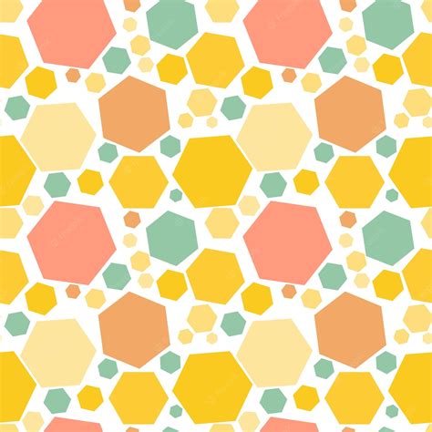 Premium Vector Colorful Abstract Messy Seamless Pattern With Hexagon Geometric Shapes