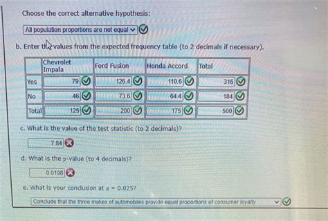 Solved Excel Structured Activity Testing Equality Of