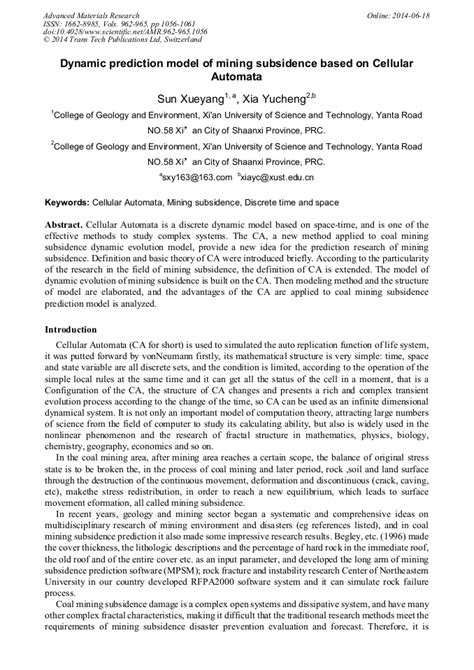 Dynamic Prediction Model Of Mining Subsidence Based On Cellular