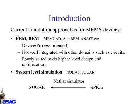 PPT Modified Nodal Analysis For MEMS Design Using SUGAR PowerPoint Presentation ID