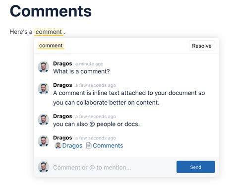Inline Document Comments