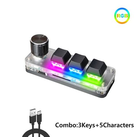 Mini Programmable Mechanical Keyboard USB Bluetooth RGB Gaming Macro Custom Keyboard Hotswap