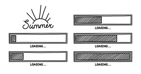 Summer Progress Loading Bar Infographics Design Element With Status Of Completion Hand Drawn