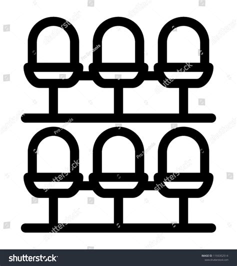 Arranged Set Chairs Rows Depicting Stadium เวกเตอร์สต็อก ปลอดค่าลิขสิทธิ์ 1193352514