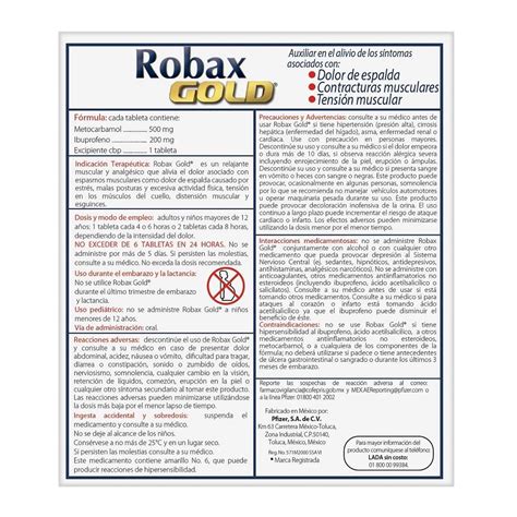 Analgésico Robax Gold 24 tabletas | Walmart en línea