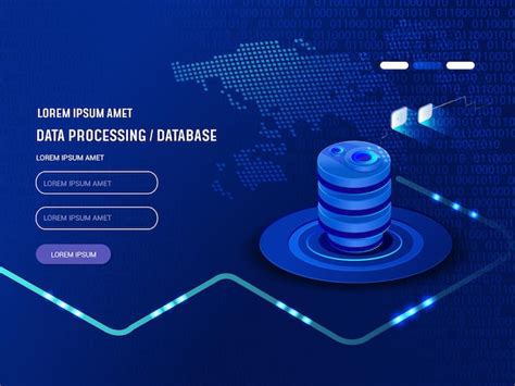premium vector big data flow processing concept cloud database