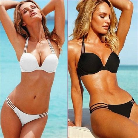 Women Swimwear Bandage Bikini Set Push Up Padded Bra Bathing Suit