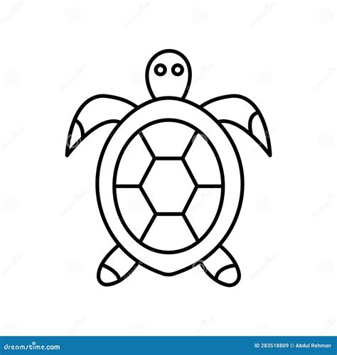 Tortoise Outline Vector Icon That Can Easily Edit Or Modify Stock