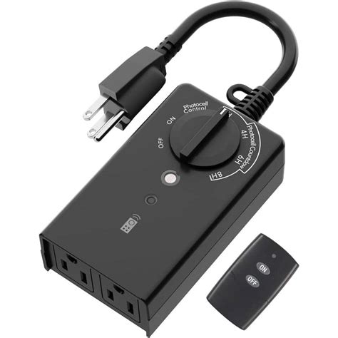 Lukyamzn 15 Amp 480 Min Outdoor Light Timer Plug In Light Sensor