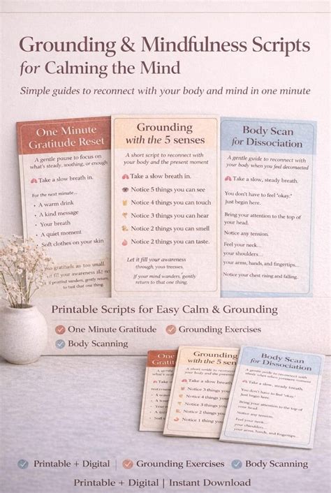 Mindfulness Script Bundle 10 Printable Calm Prompts For Emotional