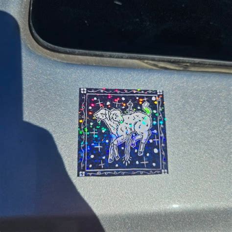 Celestial Two Headed Lamb 3 Inch 2 Inch Square Holographic Sticker Etsy
