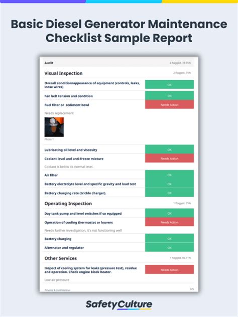 Free Generator Maintenance Checklists Pdf Safetyculture