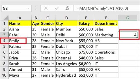match function in excel