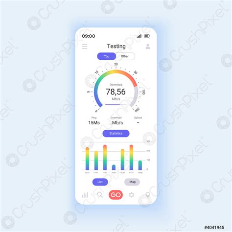 Network Monitoring Smartphone Interface Vector Template Stock Vector