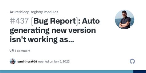 Bug Report Auto Generating New Version Isnt Working As Expected In