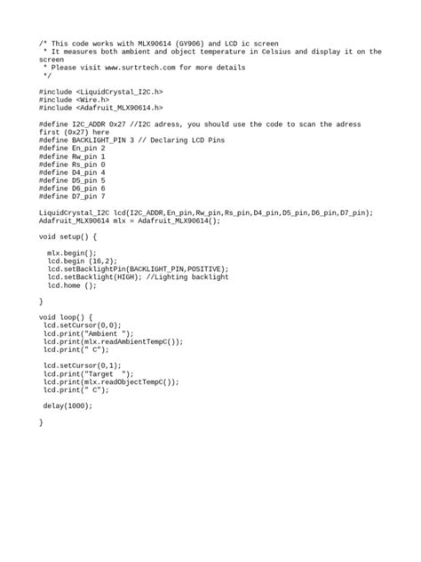 Mlx90614 Lcd Celsius Ino Pdf