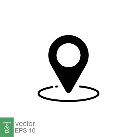 Pin Location Icon Simple Solid Style Map Pinpoint Place Marker Position Mark Gps