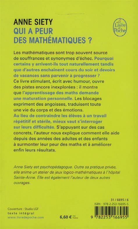 Qui A Peur Des Mathématiques Anne Siety 2253166952 Cultura